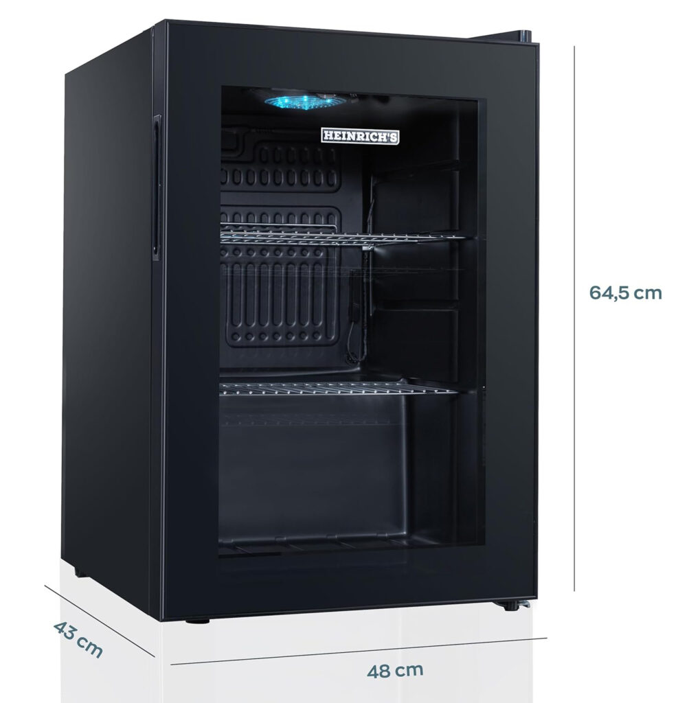 Heinrich´s Drinks Fridge, Mini Fridge with Glass Door, Compact and ...