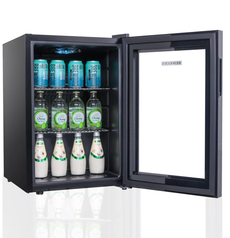 Heinrich´s Drinks Fridge, Mini Fridge with Glass Door, Compact and ...