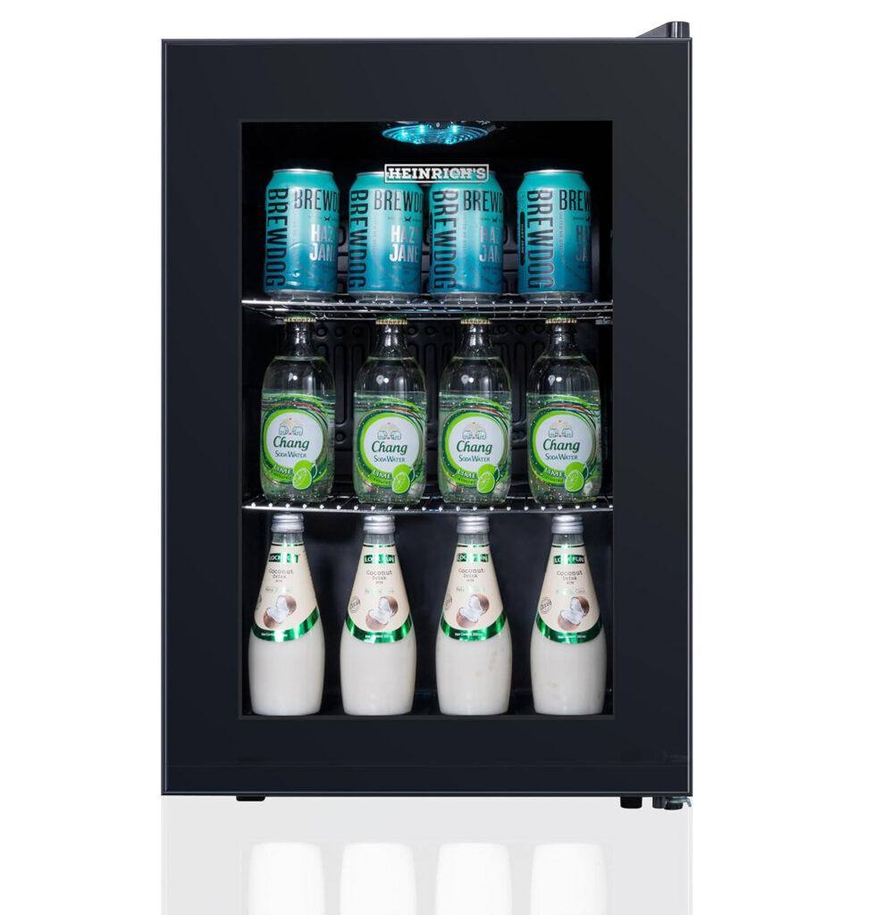 Heinrich´s Drinks Fridge, Mini Fridge with Glass Door, Compact and ...