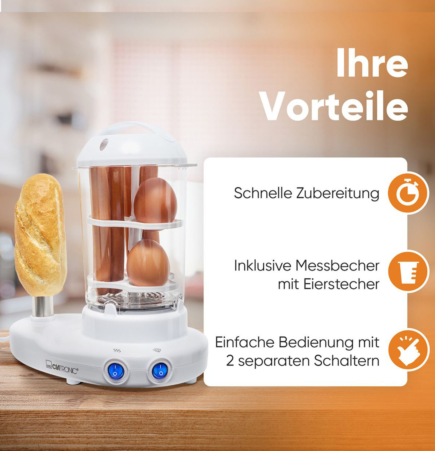 Clatronic HDM3420 EK N Hot Dog Maker (White) – Kaufen Egypt