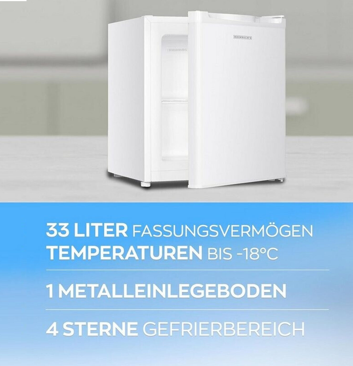 Heinrich`s Mini Freezer 33 L Small Compact Quiet: 39 dB Freezer Box ...