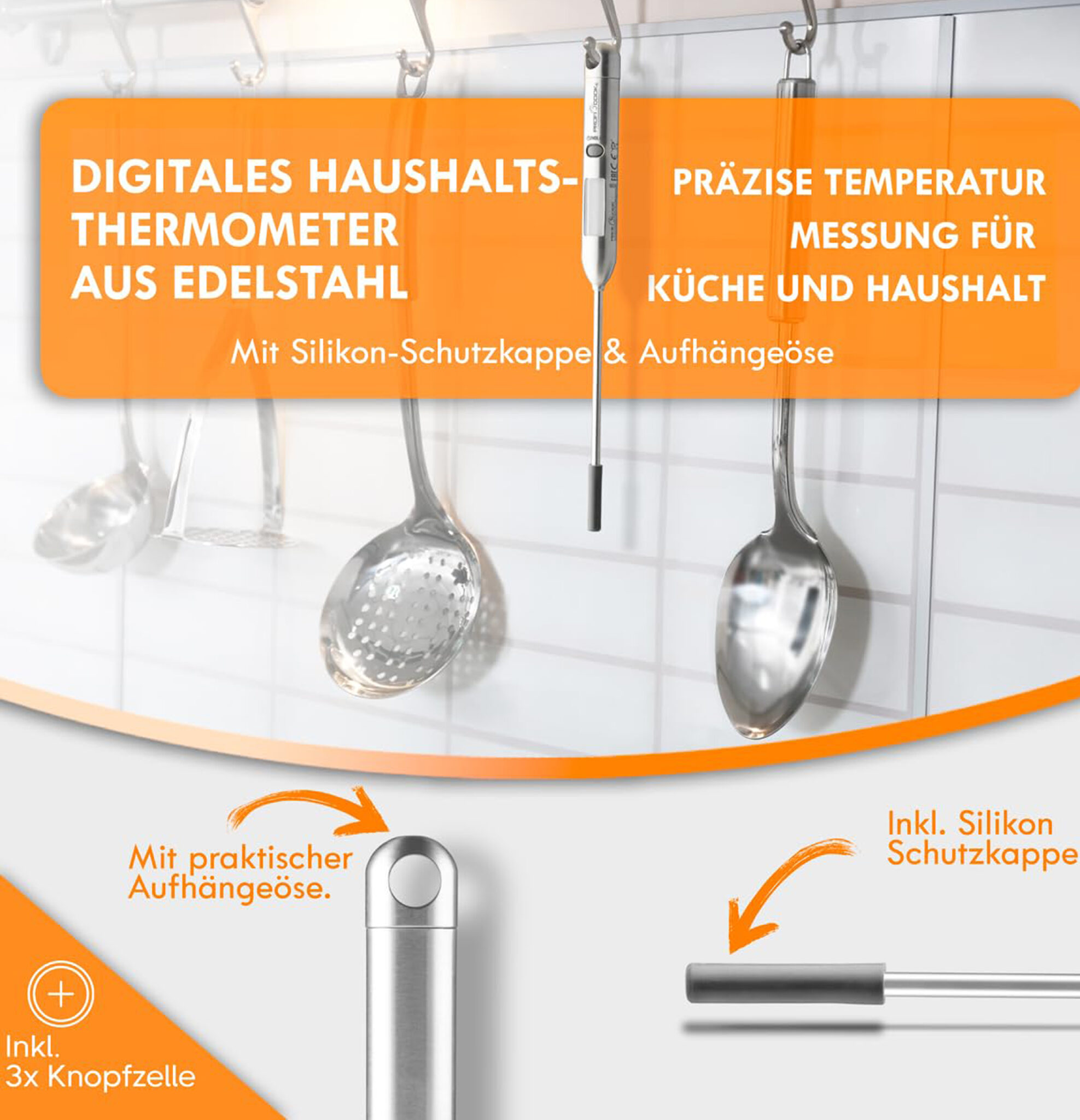 ProfiCook PC-DHT 1039 Stainless Steel Digital Household Thermometer ...