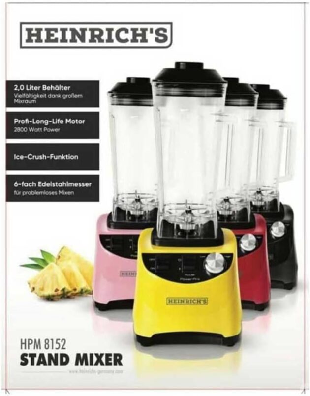 Heinrich 2 Liter Blender -2800 Watt, Ice Crusher, Grinder +pulse ...